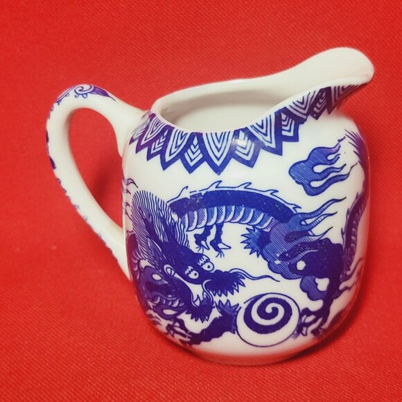 Dining | Vintage Japanese Blue And White Dragon Porcelain Cream Pitcher ...